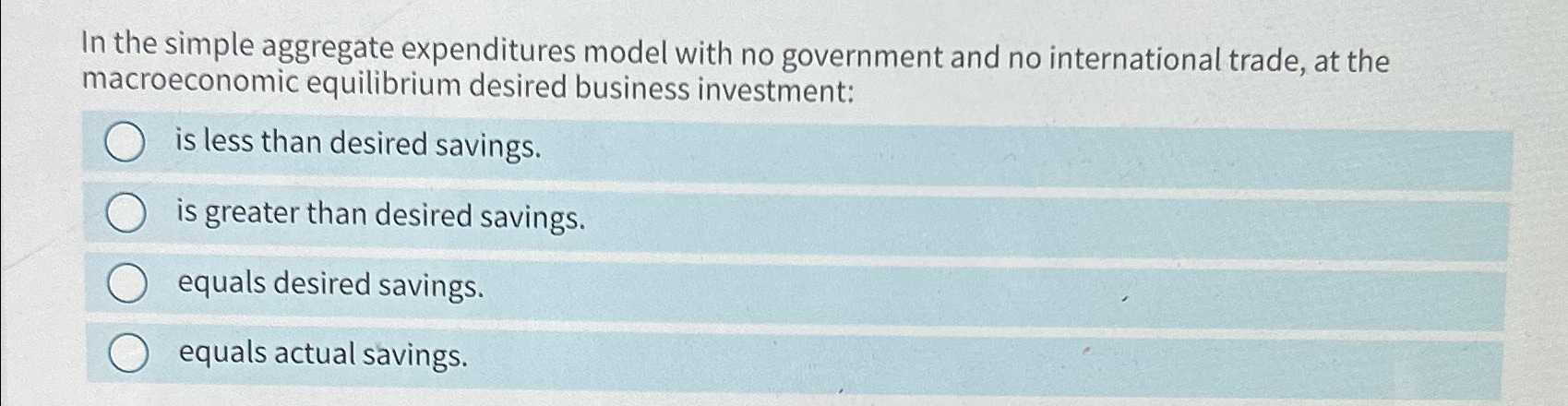Solved In the simple aggregate expenditures model with no | Chegg.com