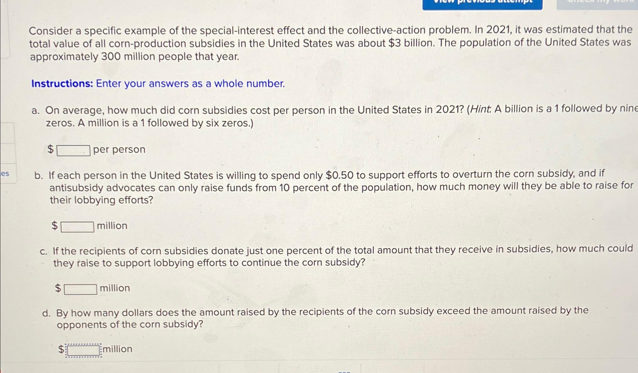 Solved Consider a specific example of the special-interest | Chegg.com