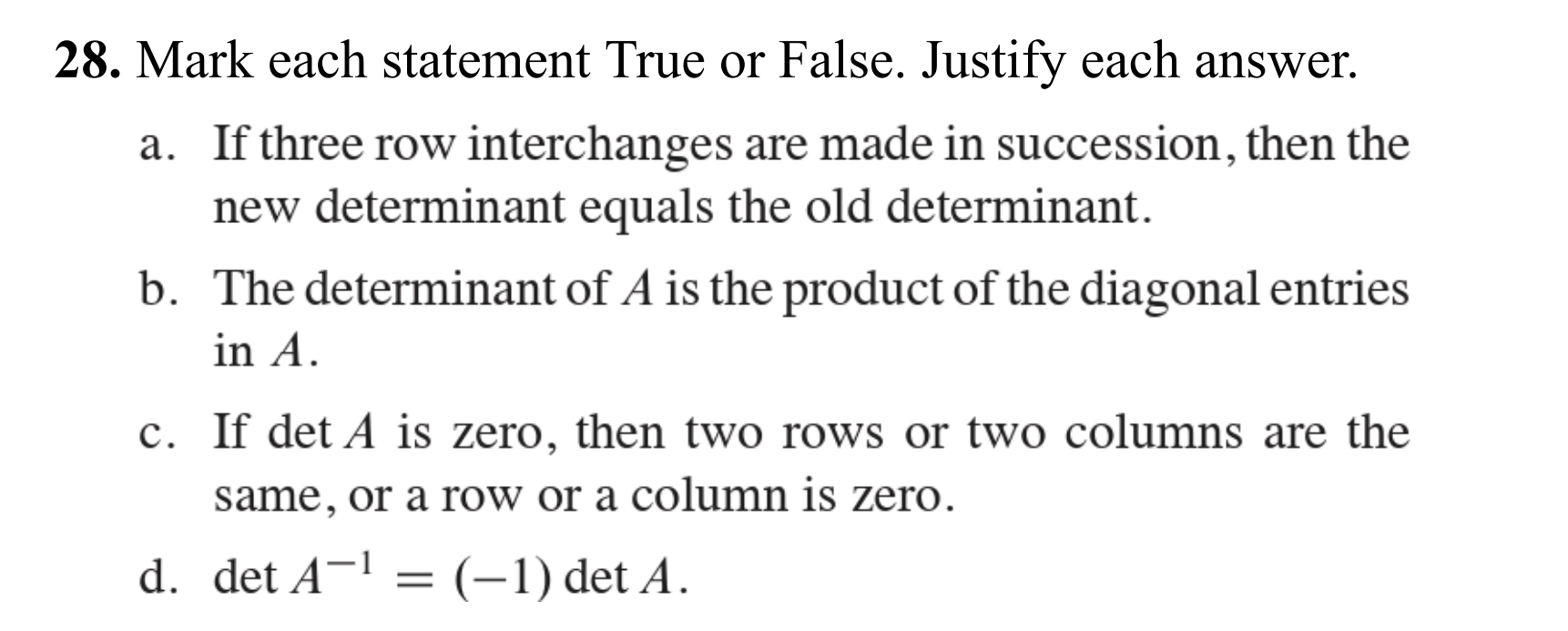 Solved Mark each statement True or False. Justify each | Chegg.com
