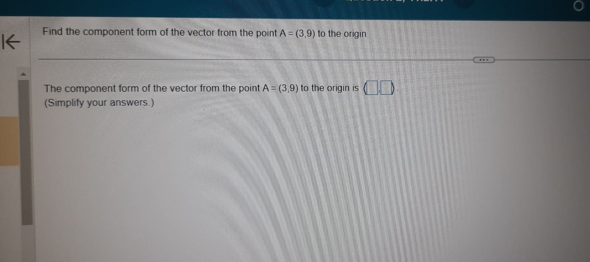Solved Find the component form of the vector from the point | Chegg.com