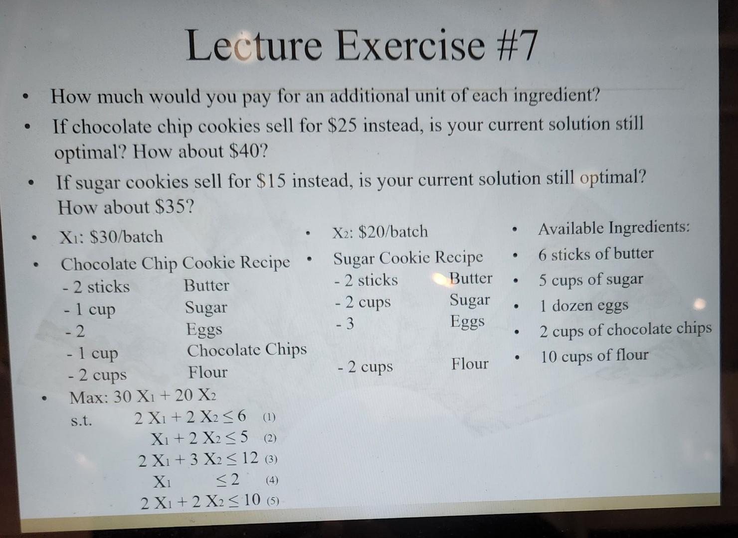Solved Formulate The Cookie Problems As A Linear Program 1698