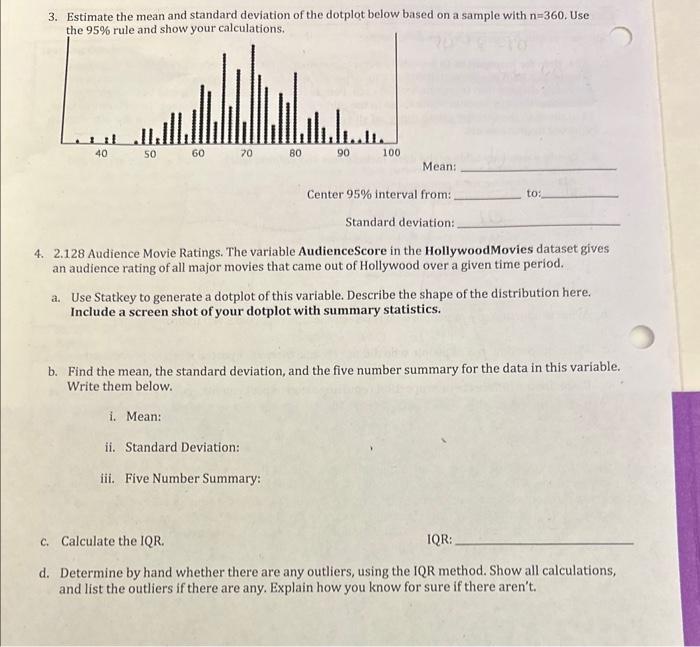 Solved Hollywood Movies-3e (Audience Score) - Show Data | Chegg.com