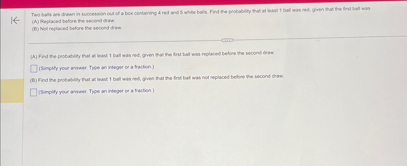 Solved Two balls are drawn in succession out of a box | Chegg.com