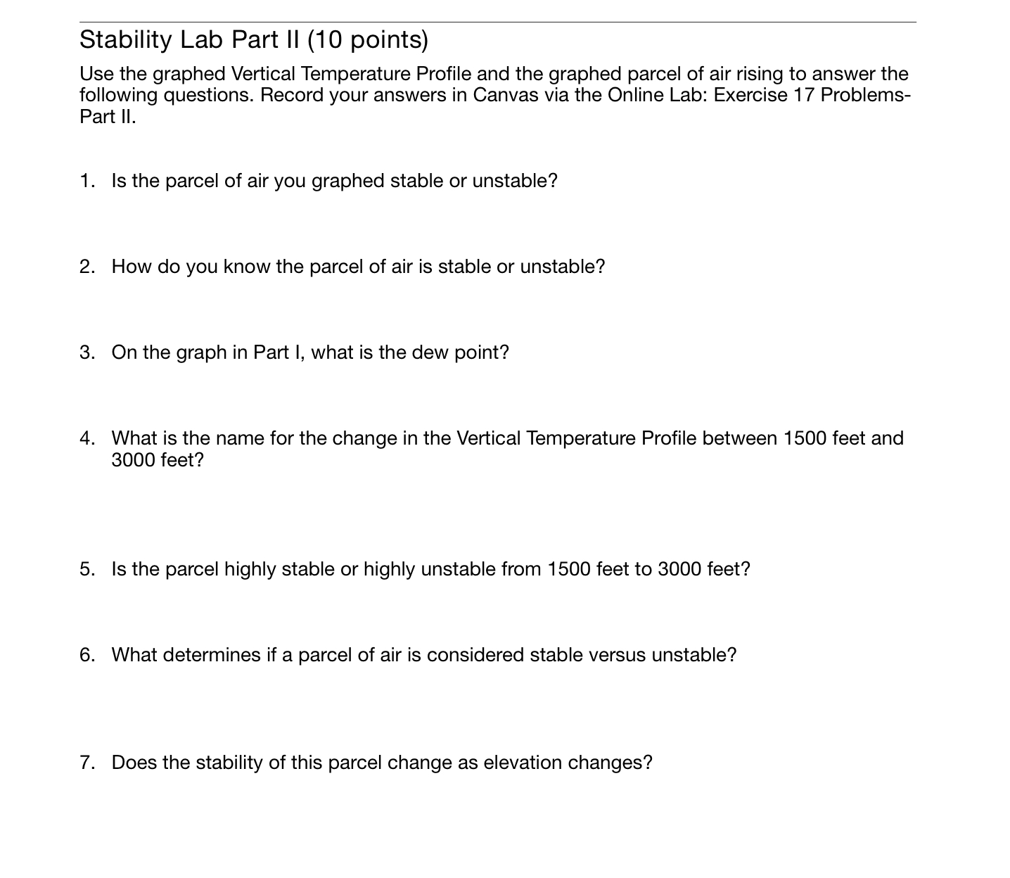 Stability Lab Part II (10 ﻿points)Use the graphed | Chegg.com