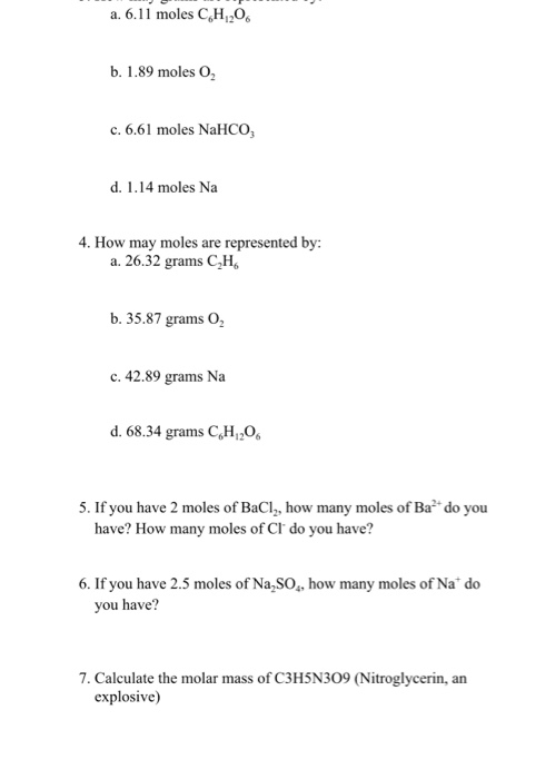Solved • Understand the concept of moles and Avogadro's | Chegg.com