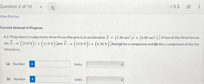 Solved Question 2 of 10 View Policies (a) Number (b) Number | Chegg.com
