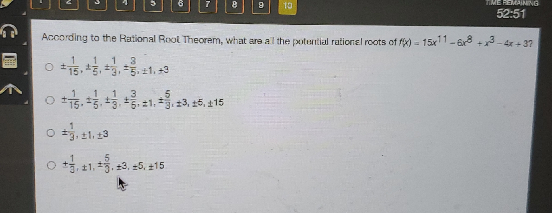 Solved According to the Rational Root Theorem, what are all | Chegg.com