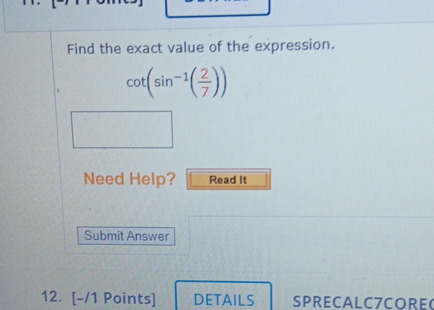 Solved Find the exact value of the expression. | Chegg.com