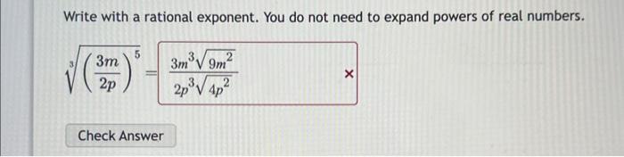 Solved Write with a rational exponent. You do not need to | Chegg.com