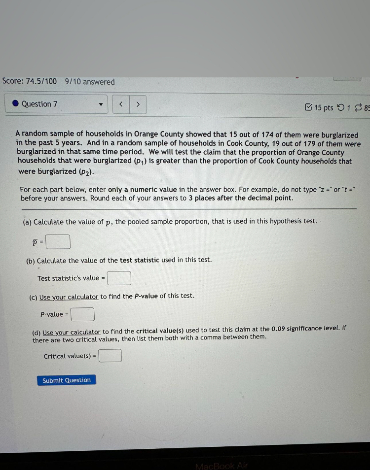 Solved Score: 74.5100910 ﻿answered15 ﻿pts1⇄8A random sample | Chegg.com