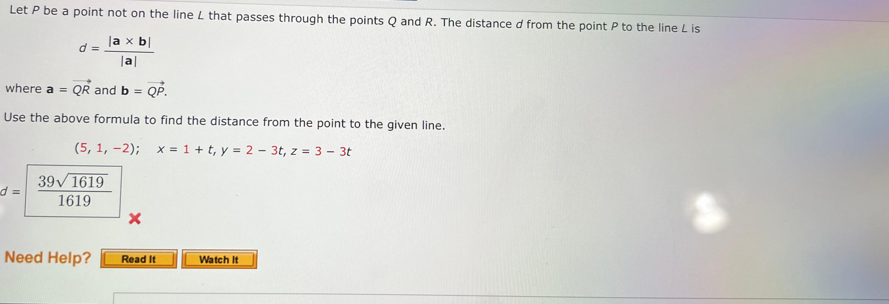 Solved Let P ﻿be a point not on the line L ﻿that passes | Chegg.com
