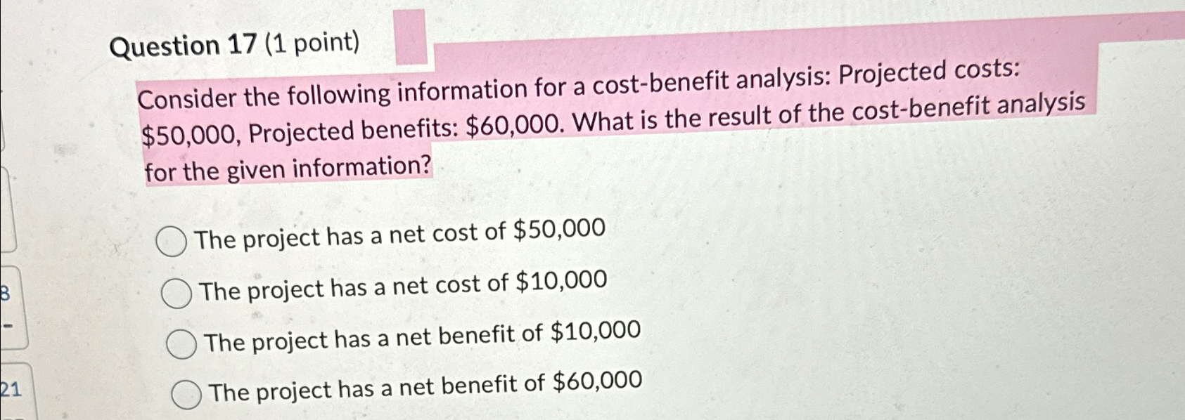 Solved Question 17 (1 ﻿point)Consider the following | Chegg.com