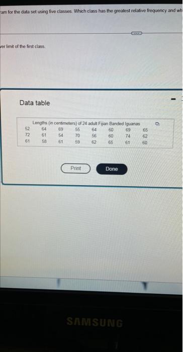 Solved Class B) A: arm for the data set using five classes. | Chegg.com
