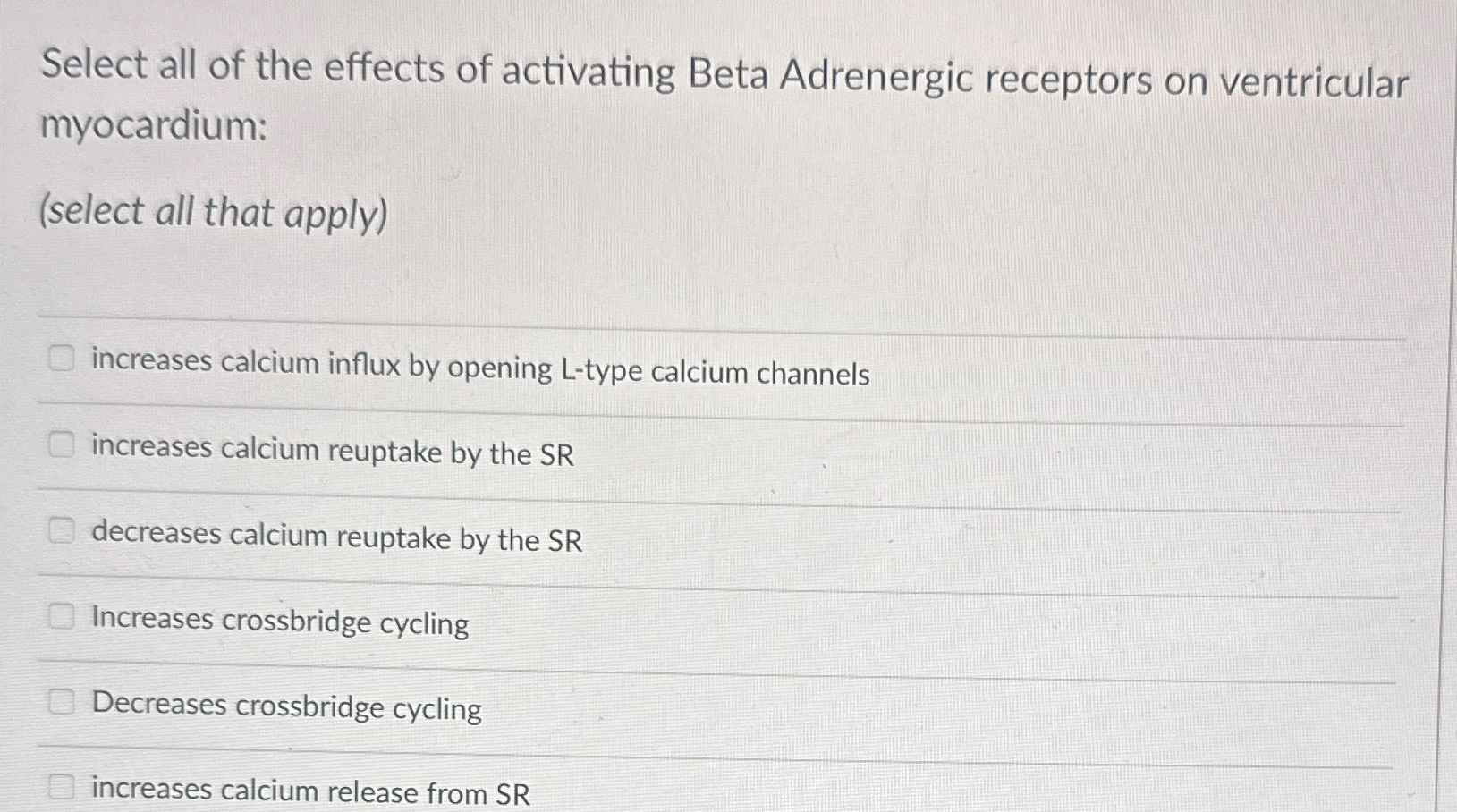 Solved Select all of the effects of activating Beta | Chegg.com