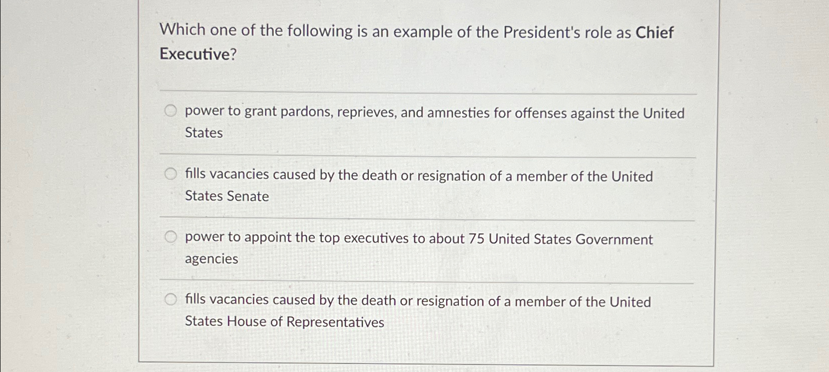 Solved Which one of the following is an example of the | Chegg.com