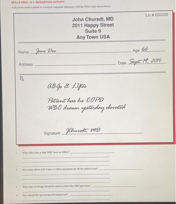 Solved SKILLS DRILL 14-1: REQUISITION ACTIVITY A physician | Chegg.com