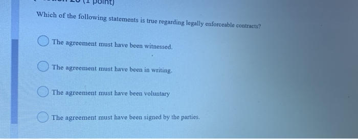 Solved Which of the following statements is true regarding | Chegg.com