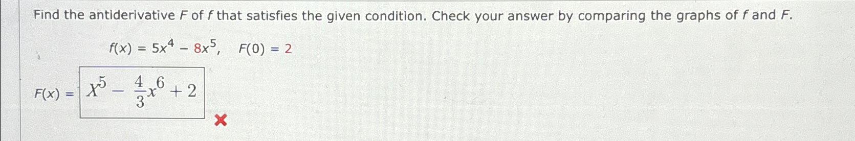 Solved Find the antiderivative F ﻿of f ﻿that satisfies the | Chegg.com