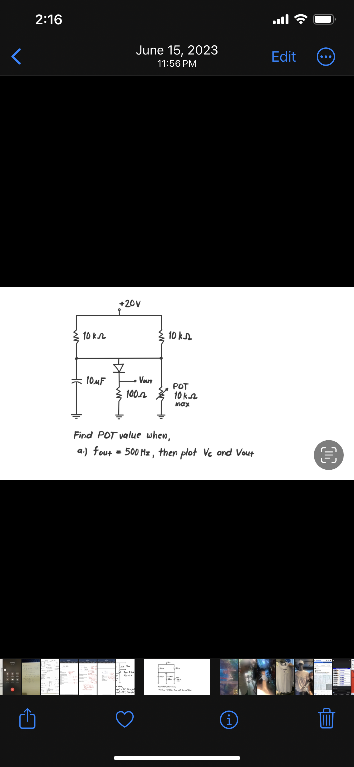 Find POT value when,a.) fout =500Hz, ﻿then plot Vc | Chegg.com