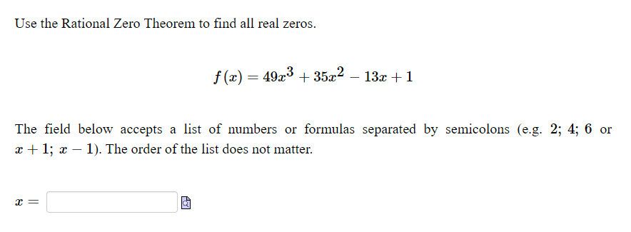 Solved Use the Rational Zero Theorem to find all real | Chegg.com