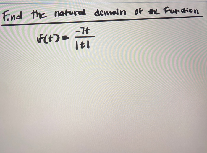 Solved Find the natural domain of the Function -t if(t): It | Chegg.com