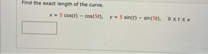 Solved Find the exact length of the curve. | Chegg.com