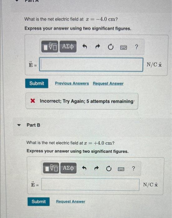 Solved Two point charges lie on the x axis. A charge of | Chegg.com