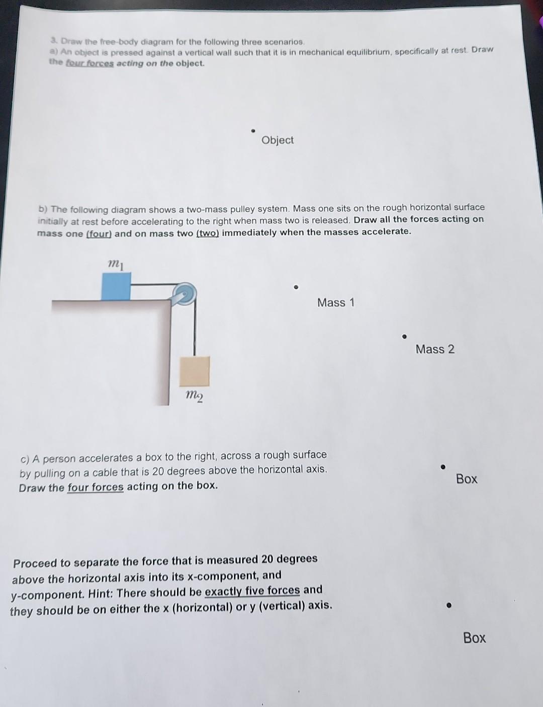 Solved 2. Read the 4 free-body diagrams below and identify | Chegg.com
