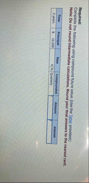 Solved Required:Complete the following using compound future | Chegg.com