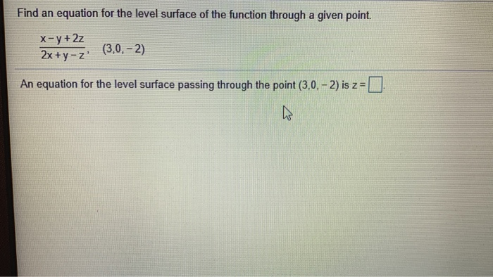 Solved Find an equation for the level surface of the | Chegg.com