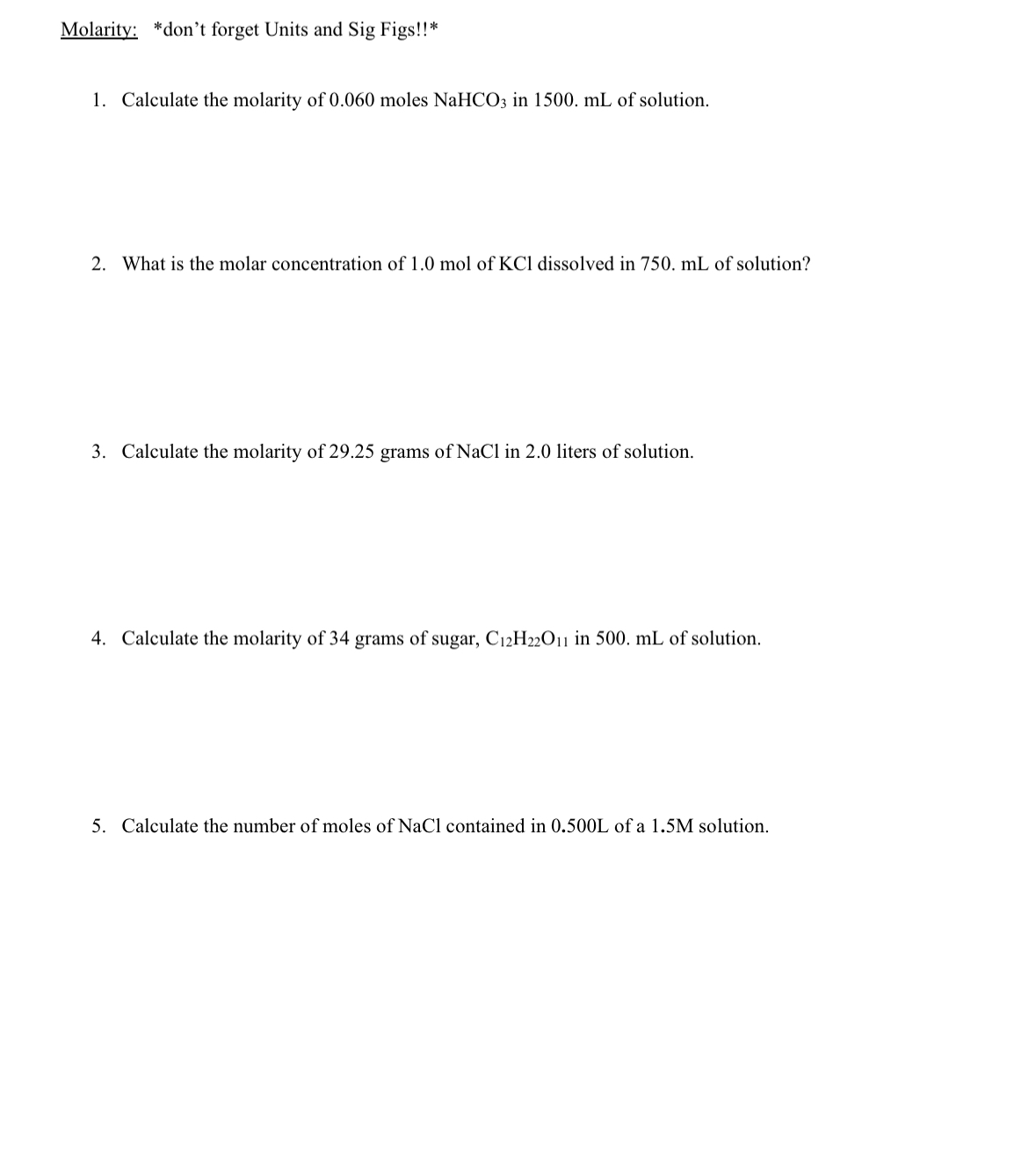 Solved Molarity: Calculate the molarity of 0.060 ﻿moles | Chegg.com