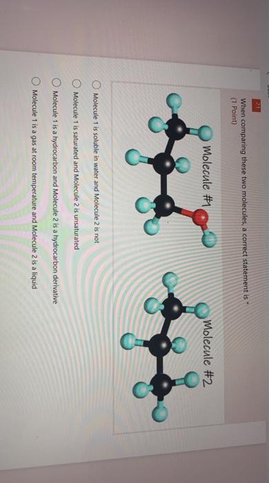 Solved When comparing these two molecules, a correct | Chegg.com
