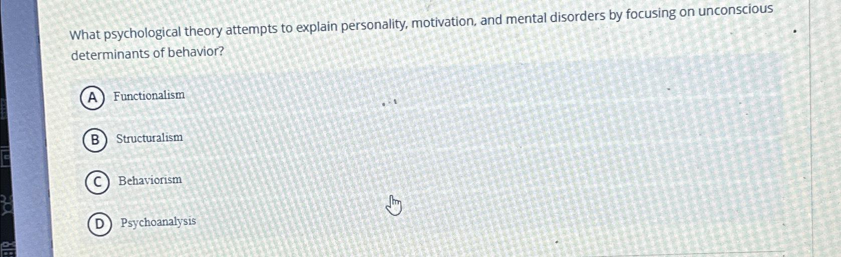 Solved What psychological theory attempts to explain | Chegg.com