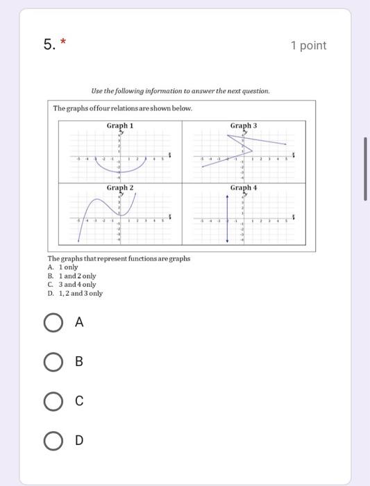 Solved Multiple Choice (1 mark each) 1. * 1 point Use the | Chegg.com