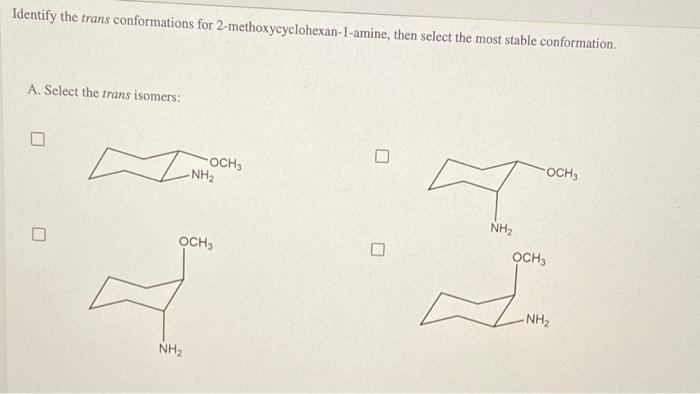 Solved identify the trans conformation for | Chegg.com
