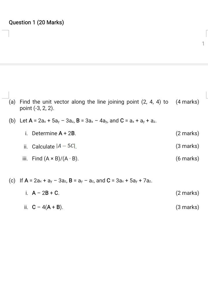 Solved (a) Find the unit vector along the line joining point | Chegg.com
