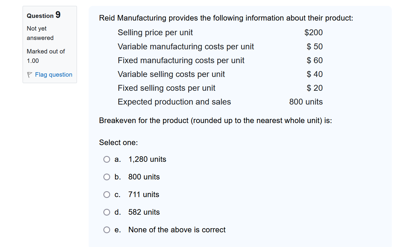 Solved Reid Manufacturing provides the following information | Chegg.com