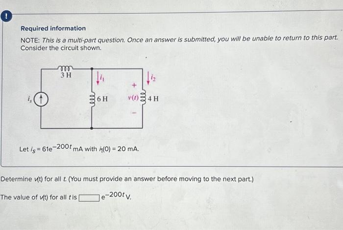 Solved Required information NOTE: This is a multi-part | Chegg.com