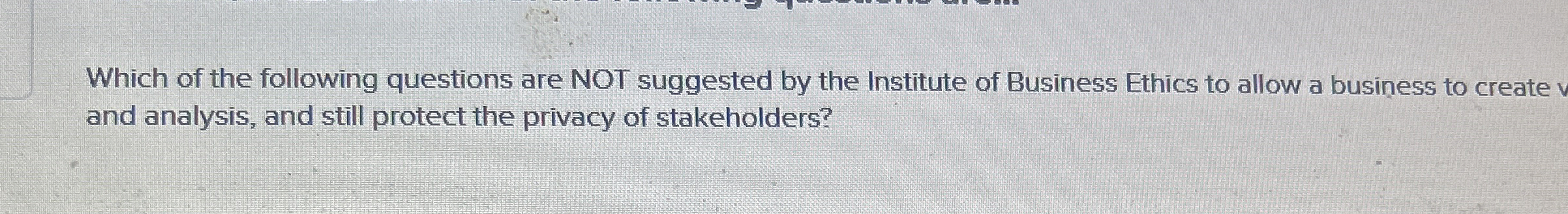 Solved Which of the following questions are NOT suggested by | Chegg.com