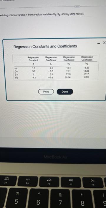 Solved Use the accompanying regression constants & | Chegg.com