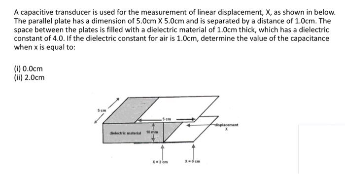 Solved A capacitive transducer is used for the measurement | Chegg.com