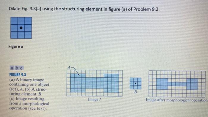 Solved Dilate Fig 93a Using The Structuring Element In