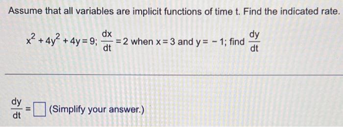 Solved Assume that all variables are implicit functions of | Chegg.com