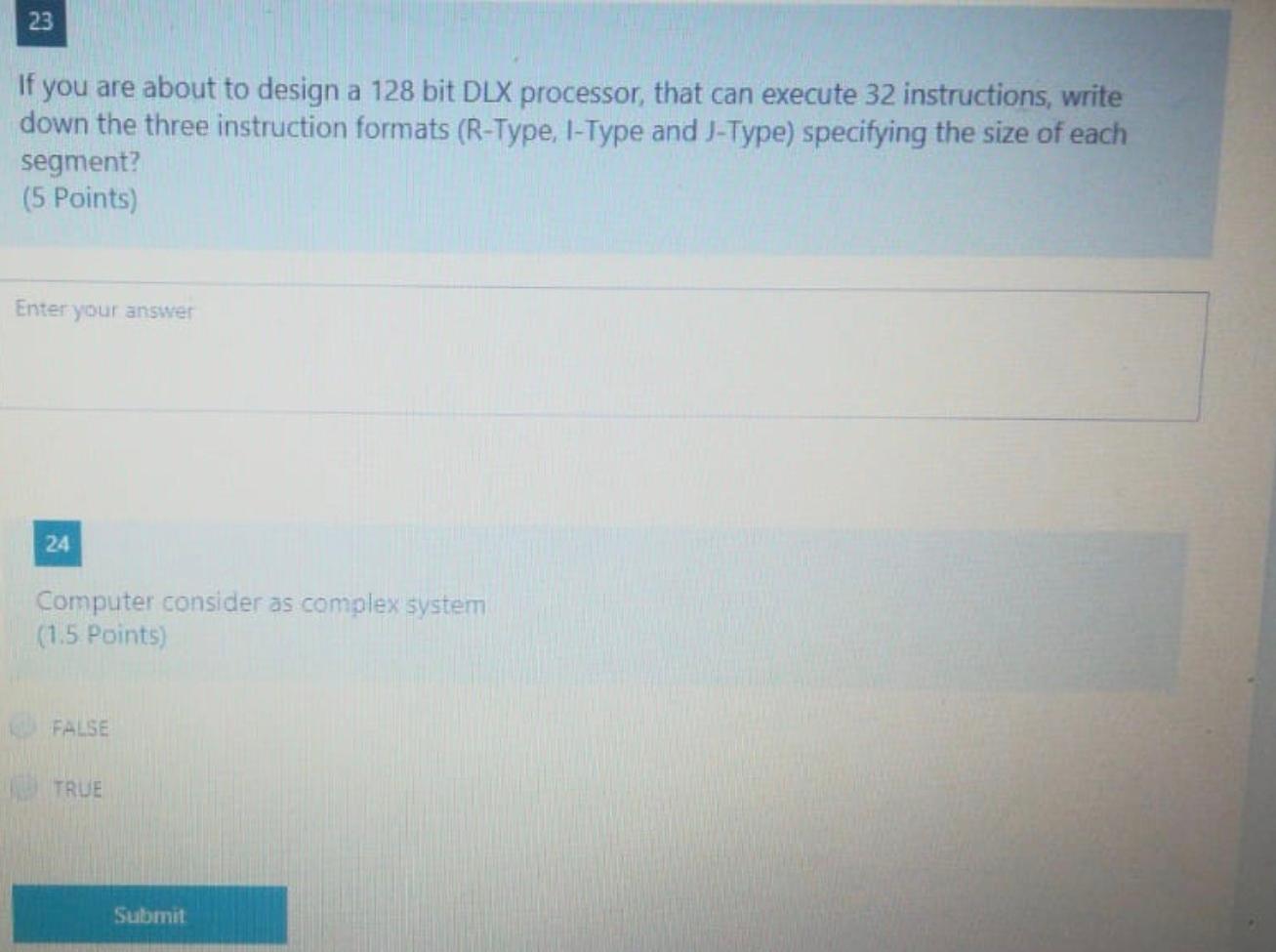 Solved 23 If you are about to design a 128 bit DLX | Chegg.com