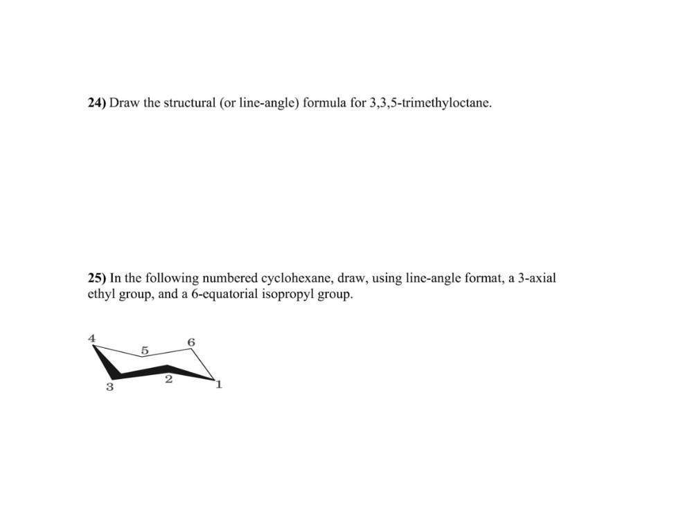 Solved 24) Draw the structural (or line-angle) formula for | Chegg.com