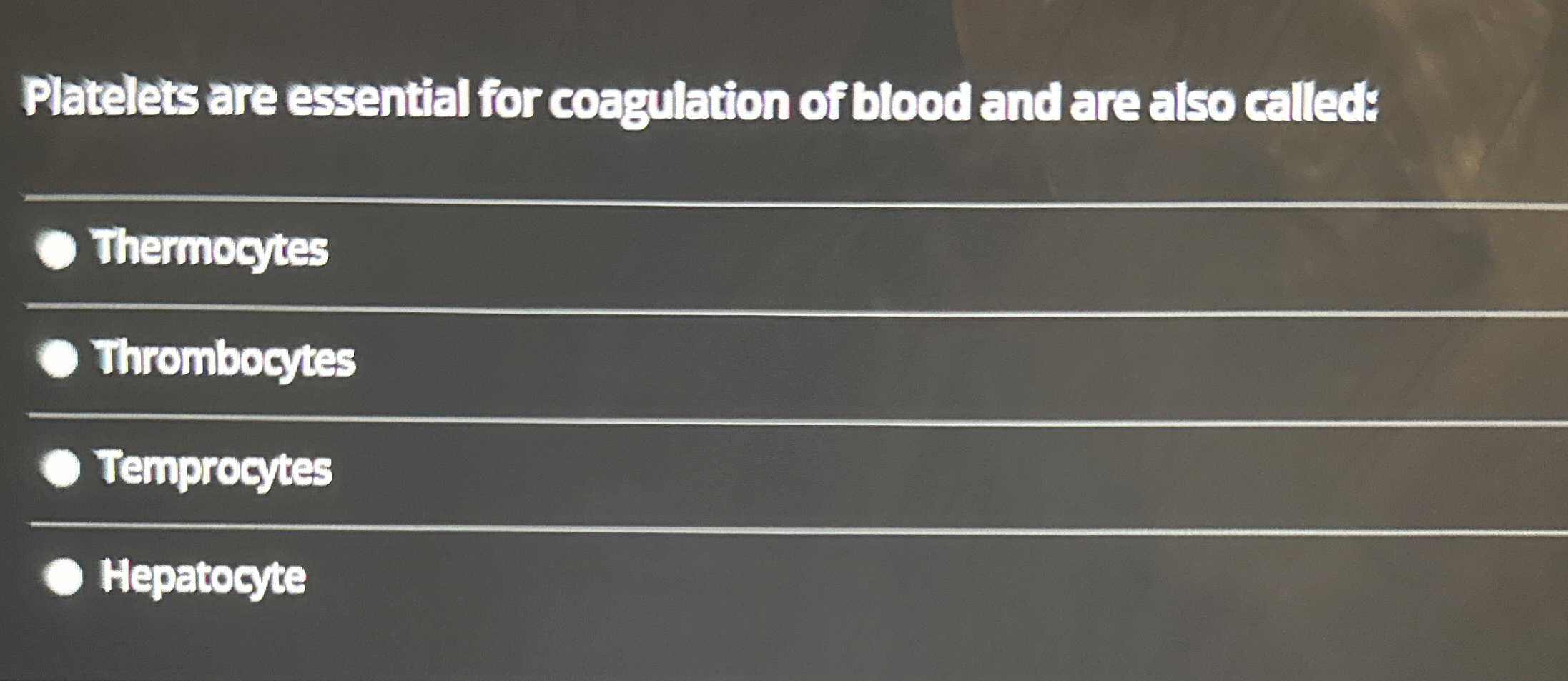 Solved Platelets are essential for coagulation of blood and | Chegg.com