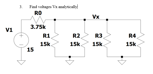 Solved Find voltages Vx ﻿analytically | Chegg.com