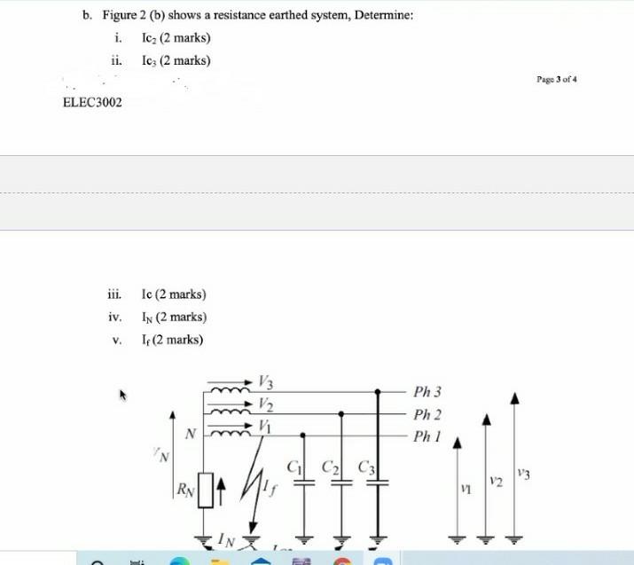 Solved b. Figure 2 (b) shows a resistance earthed system, | Chegg.com