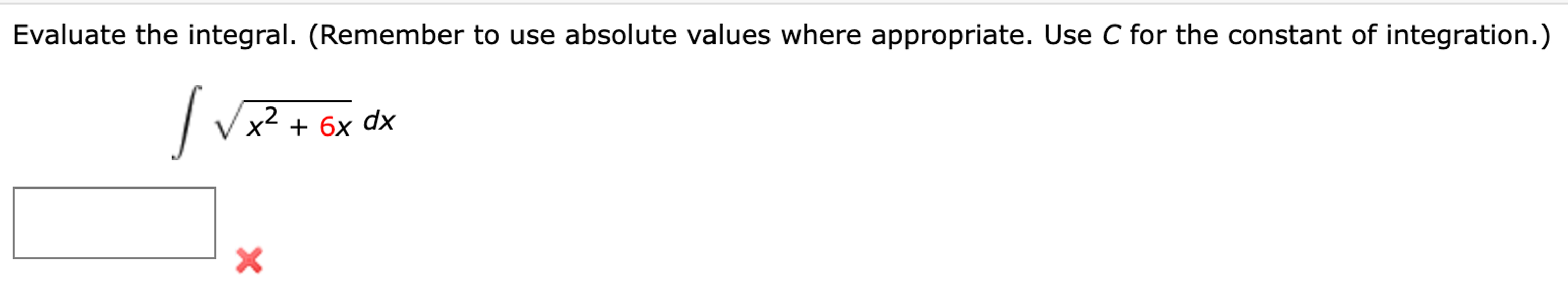 Solved Evaluate the integral. (Remember to use absolute | Chegg.com