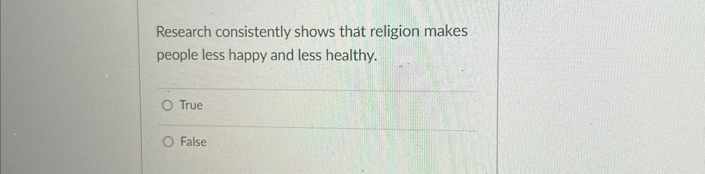 Solved Research consistently shows that religion makes | Chegg.com